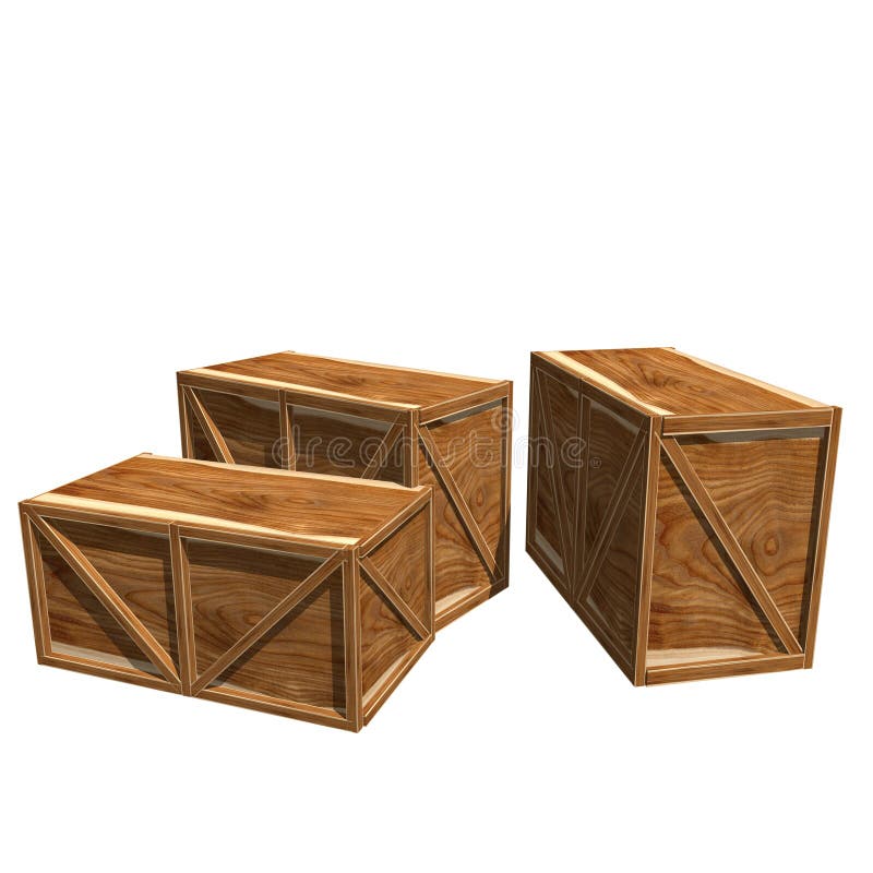 Wooden crates stock illustration. Illustration of case - 12574796