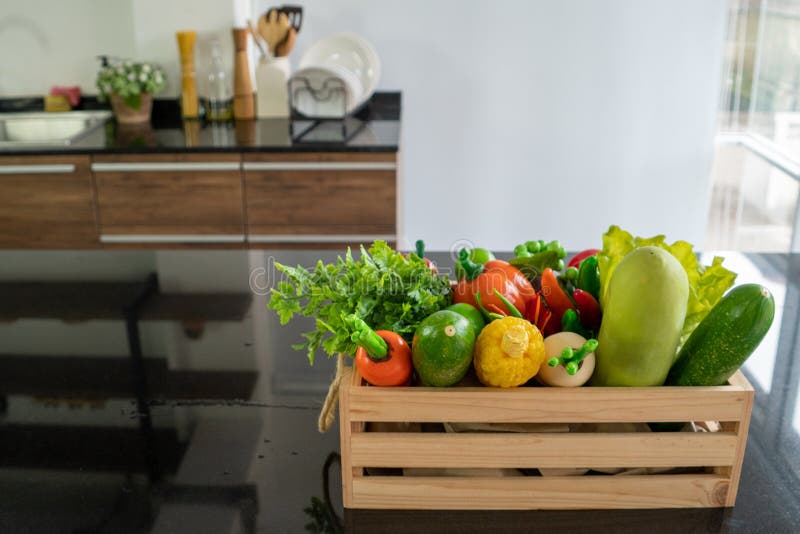 Wooden Crates Filled with Various Kinds of Fresh Vegetables Placed on ...