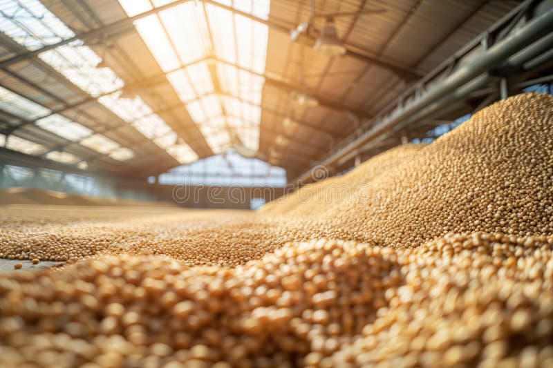 Industrial Warehouse Interior with High Ceiling and Transparent Roof ...