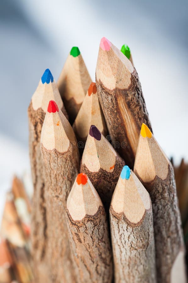 Wooden crayons stock image. Image of orange, green, pink - 32942321