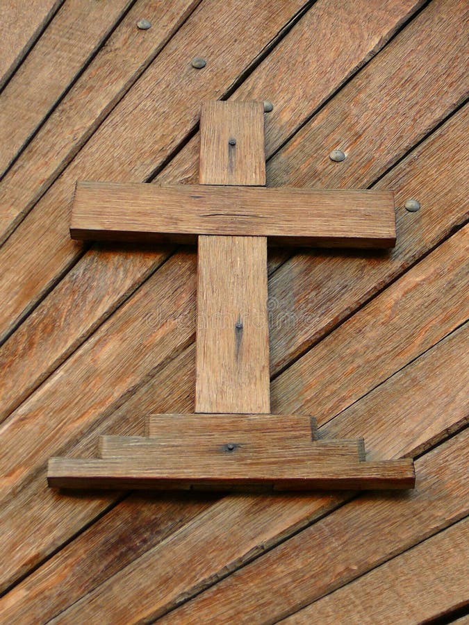 Wooden cross stock image. Image of middle, doors, close - 8647367
