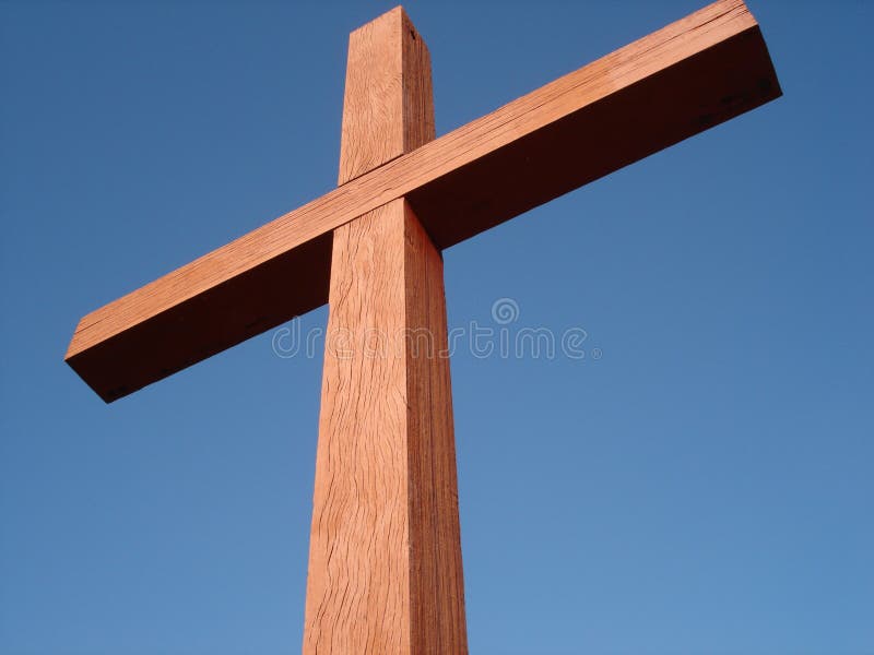 Wooden Cross at Angle stock photo. Image of blue, prayer - 1806288