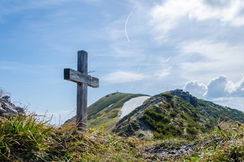 Cross on hill stock photo. Image of easter, catholicism - 120806794