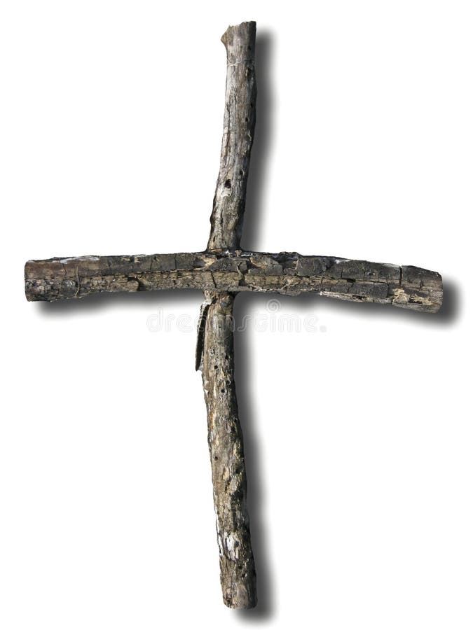 Wooden Cross Isolated on White Stock Photo - Image of religion ...