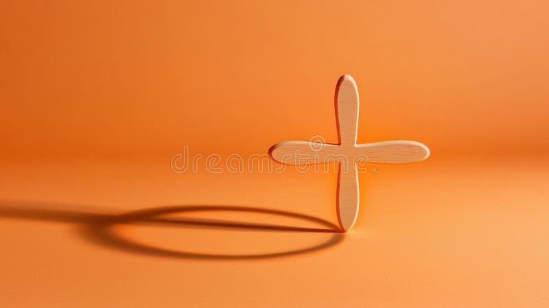 A Wooden Cross with a Pointed Top and Curved Bottom. Stock Image ...