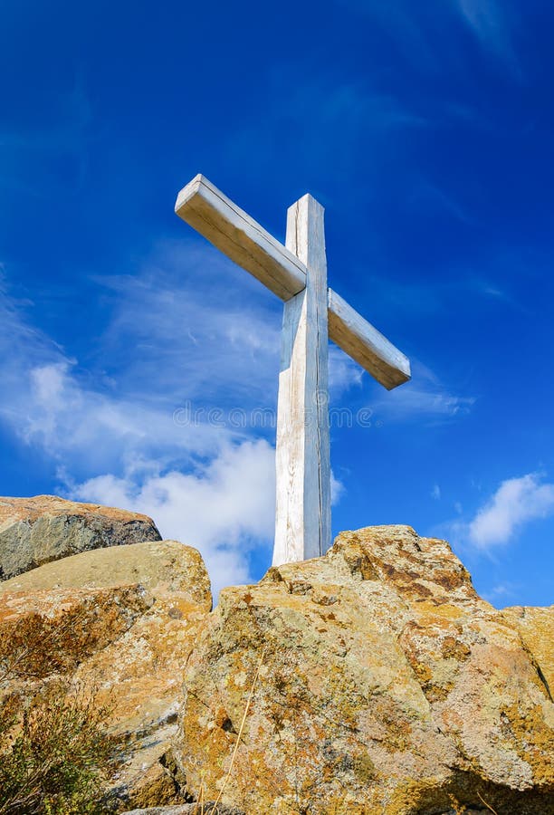 Wooden cross stock photo. Image of rock, shade, height - 86977194