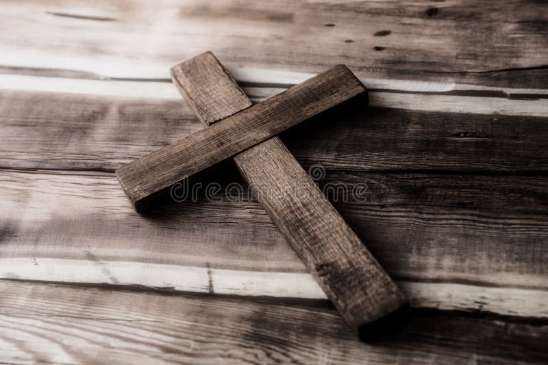 Wooden cross on Bible stock photo. Image of protestant - 225797822