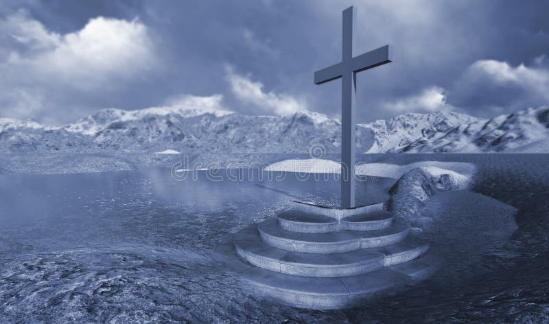 Wooden cross in winter stock photo. Image of celebration - 33008222