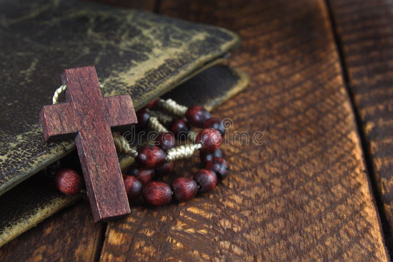 Wooden Cross on Wooden Board Stock Photo - Image of leather, symbol ...