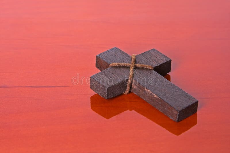 Wooden Cross on a Wooden Table Stock Photo - Image of prayer, religion ...