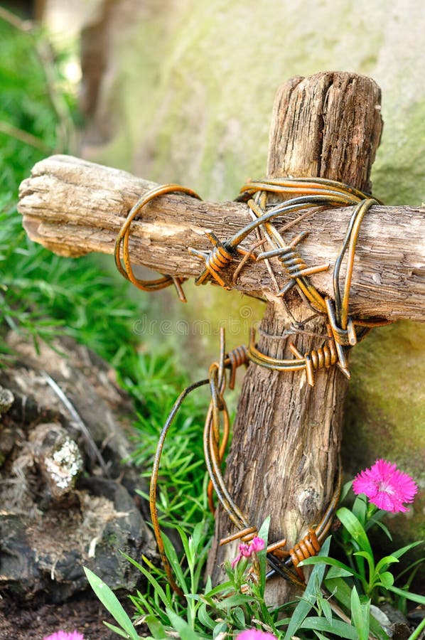 Cross Wrapped in Paper As a Present for Christmas Stock Photo - Image ...