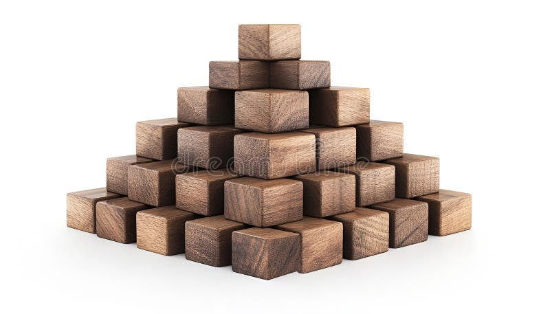 Wooden Cube Arrange in Pyramid Shape , Business Concept Stock Image ...