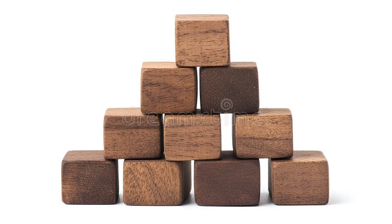 Wooden Cube Arrange in Pyramid Shape , Business Concept Stock Image ...