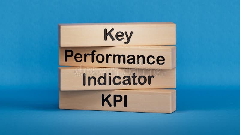 Wooden Cube Block with KPI KEY, Performance and Indicator Word ...