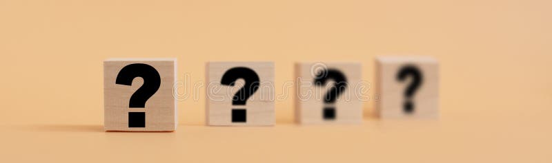 Wooden Cube Block Shape with Sign Question Mark Symbol Stock Photo ...