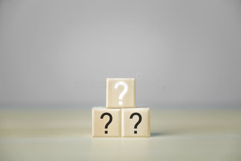 The Wooden Cube Block Shows a Question Mark Icon. the Concept of Choice ...