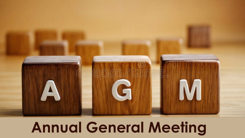 Word Text Annual General Meeting Ooden Cube Blocks of AGM Stock ...