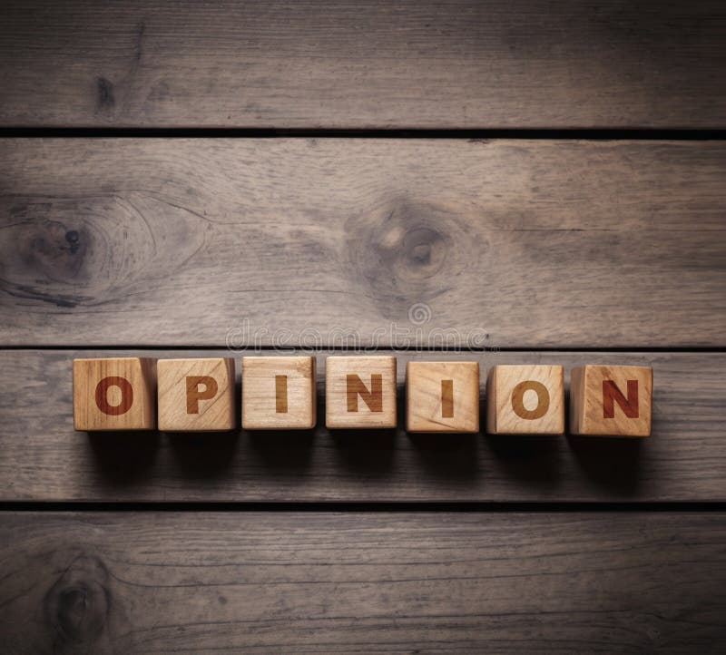 Wooden Cube Blocks with Opinion Word on Wooden Table. Education Concept ...