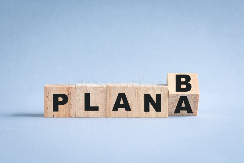 Wooden Cube Blocks with Plan a Change To Plan B Text Stock Illustration ...