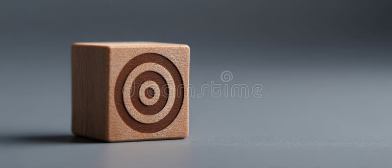 The Wooden Cube Featuring a Modern Target Design on a Minimal Backdrop ...