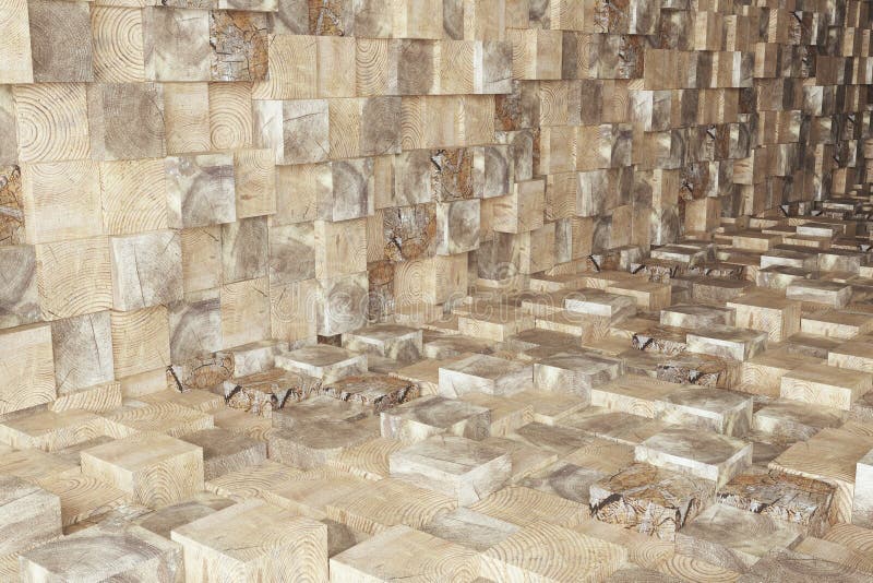Wooden cube interior stock illustration. Illustration of modern - 85754912