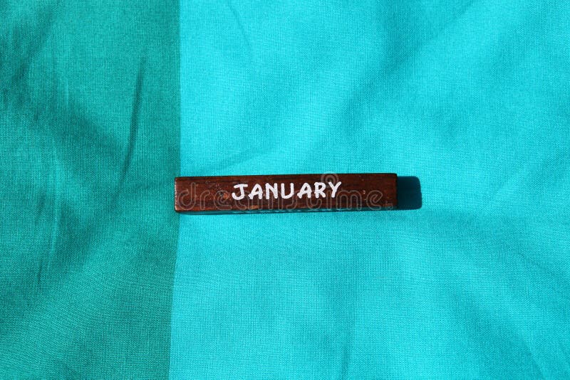 Wooden Cube with the Name of the Month. January Stock Image - Image of ...