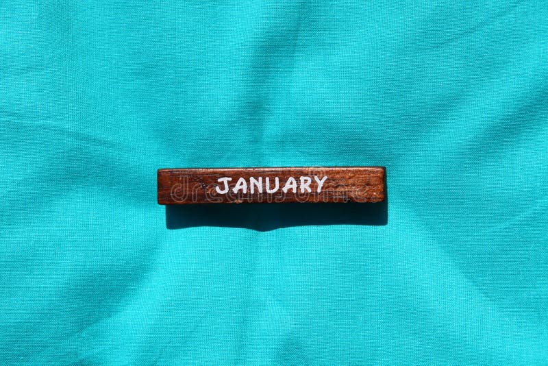Wooden Cube with the Name of the Month. January Stock Photo - Image of ...