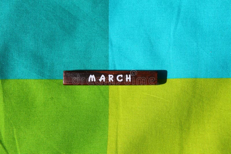 Wooden Cube with the Name of the Month. March Stock Image - Image of ...