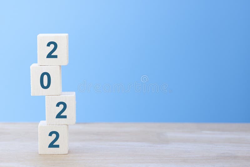 Wooden Cube with New Year 2022 Number, Start Up for New Year 2022 ...