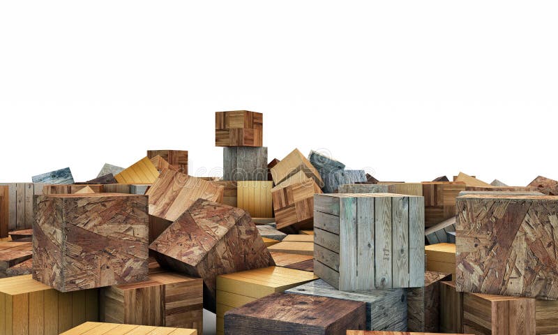 Wooden cubes stock illustration. Illustration of geometrical - 28826058