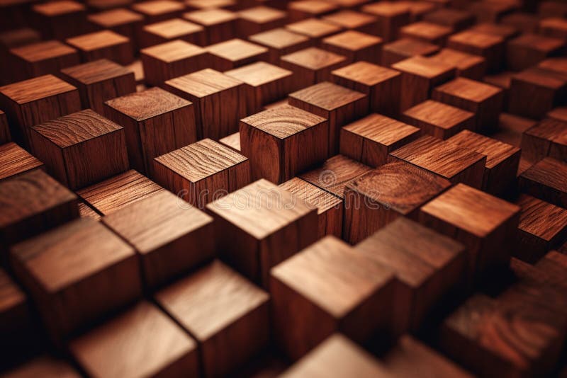 Wooden Cubes Background. Abstract Background with Wooden Cubes. 3d ...