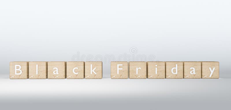 Wooden Cubes Black Friday, Cubes with Text Black Friday. 3D Work and 3D Image Stock Photo ...