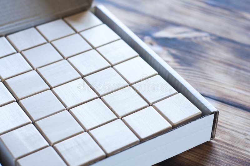 Wooden Cubes. in the Box. Folded Stock Image - Image of home, folded ...