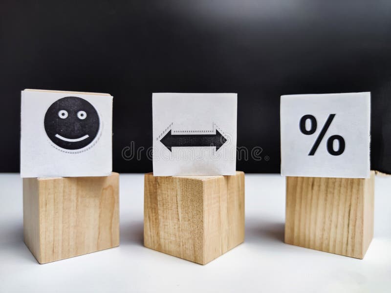 Wooden Cubes in a Column and a Row with White Signs with a Smiley Sign ... Wooden Cubes in a Column and a Row with White Signs with a Smiley Sign ...