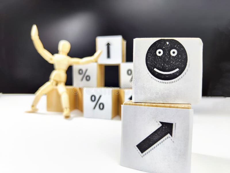 Wooden Cubes in a Column and a Row with White Signs with a Smiley Sign ... Wooden Cubes in a Column and a Row with White Signs with a Smiley Sign ...