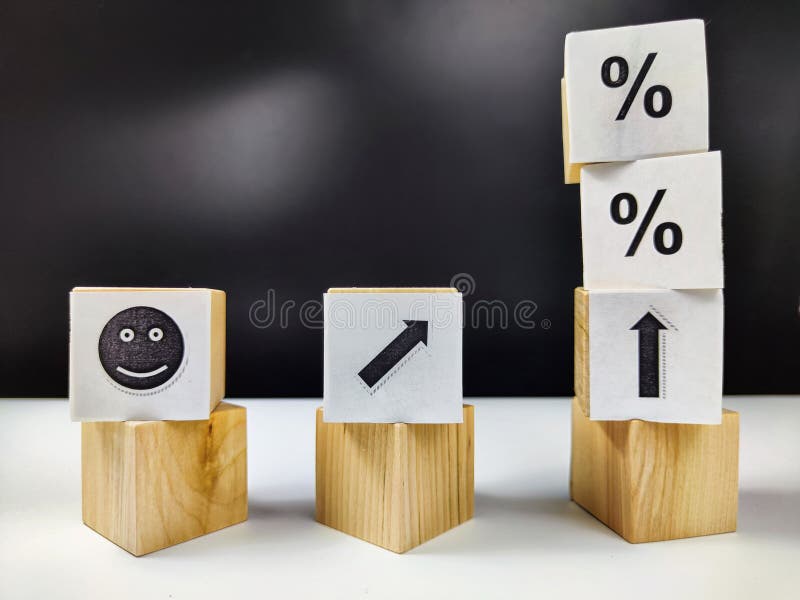 Wooden Cubes in a Column and a Row with White Signs with a Smiley Sign ... Wooden Cubes in a Column and a Row with White Signs with a Smiley Sign ...