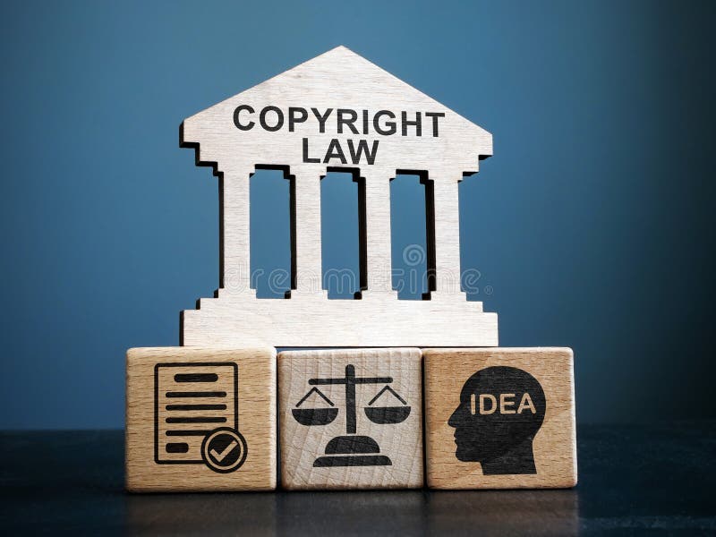 Cubes Copyright Law and a Sign on Them. Stock Image - Image of rights ...