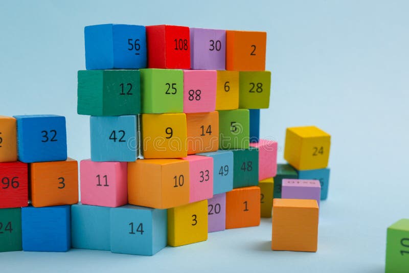 Wooden Cubes with Different Numbers on Light Background Stock Image ...