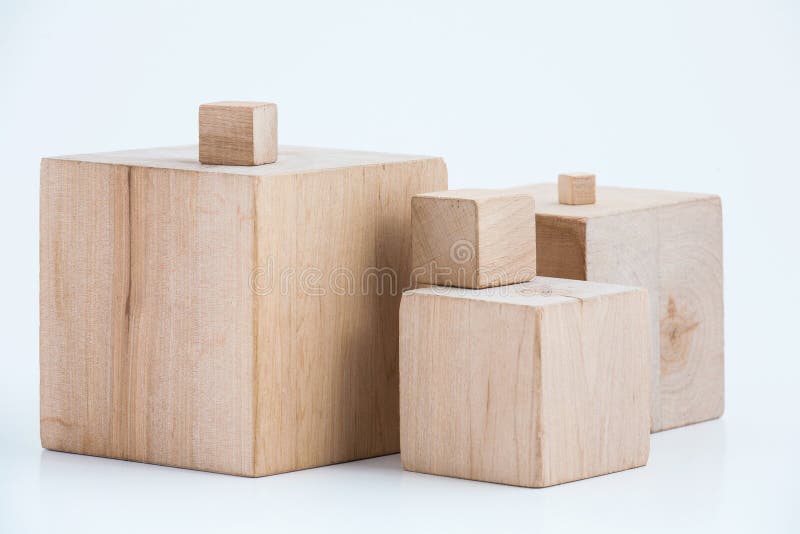 Wooden Cubes of the Different Sizes. Stock Photo - Image of city, craft ...