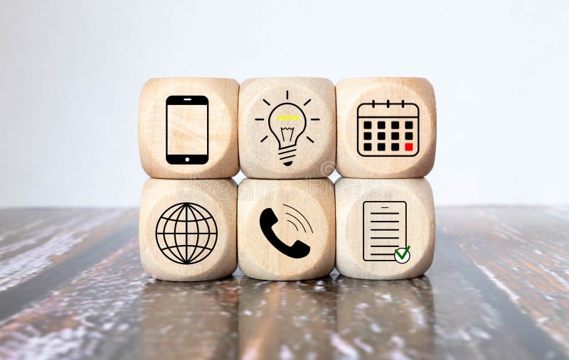Wooden Cubes and Economic Symbols on Them Stock Image - Image of ...