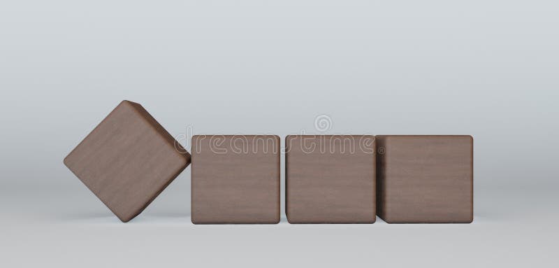 Wooden Cubes, Empty Cubes and Cube Turns. Copy Space. 3D Work and 3D ...