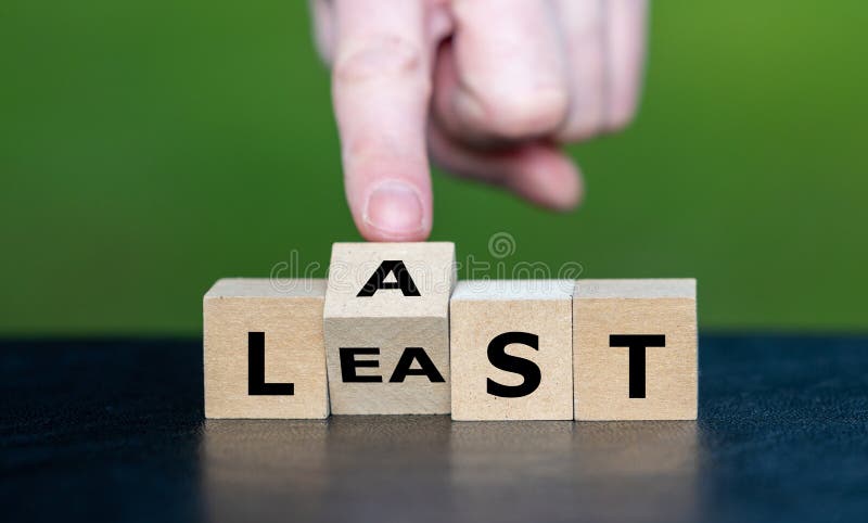 Wooden Cubes Form the Expression Last but Not Least . Stock Photo ...