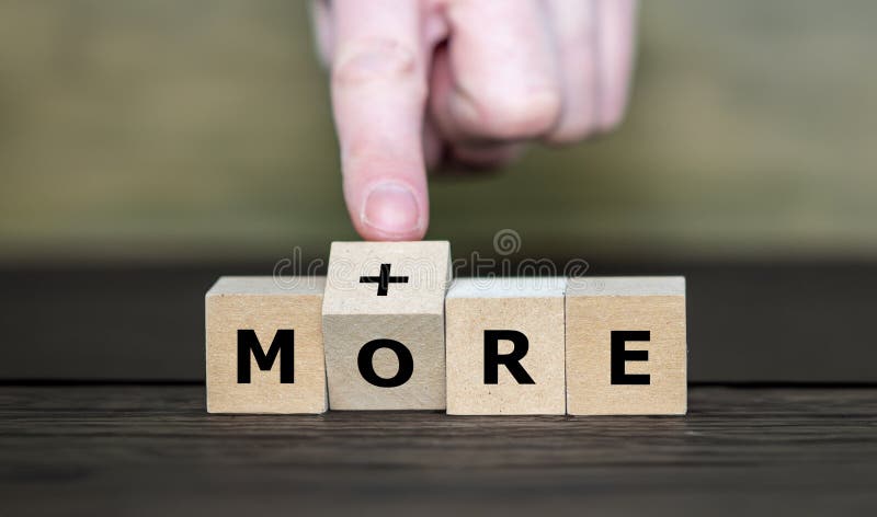 Wooden Cubes Form the Expression More Plus . Stock Photo - Image of ...