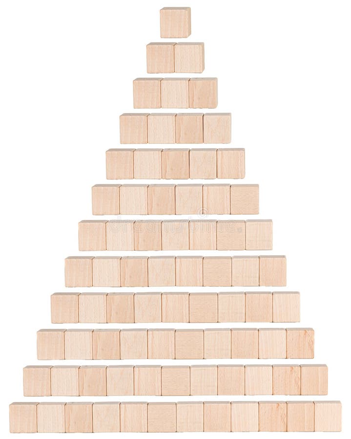Wooden Cubes in the Form of a Pyramid on a White Background, Isolated ...