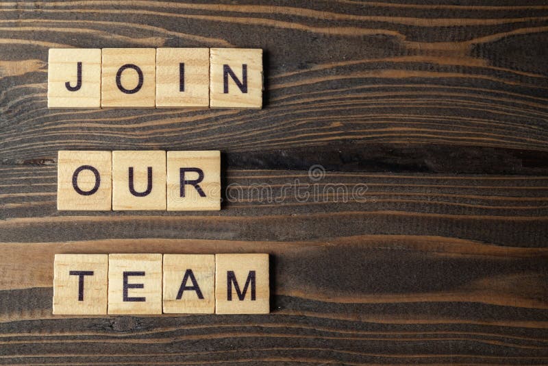Wooden Cubes with Join Our Team Letters on a Wooden Table Stock Photo ...