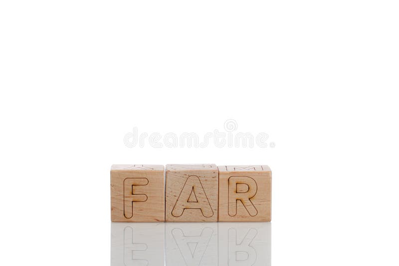 Wooden Cubes with Letters Far on a White Background Stock Photo - Image ...
