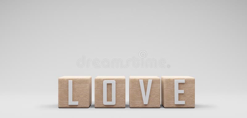 Wooden Cubes Love, Cubes with Text Love. 3D Work and 3D Image Stock Photo - Image of text, cubes ...