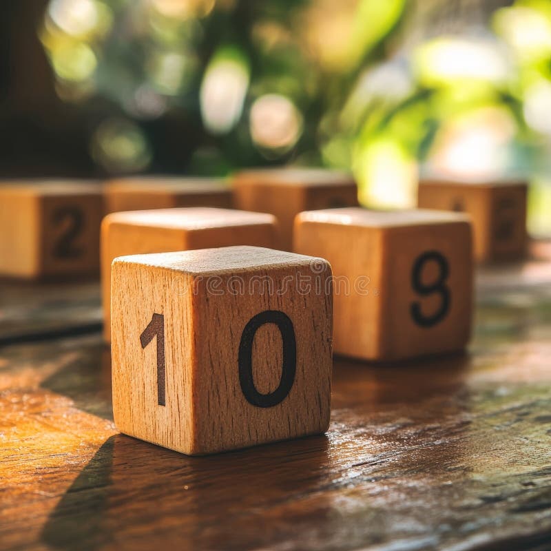Wooden Cubes with Numbers 1, 2, 3 and 4. Stock Illustration ...
