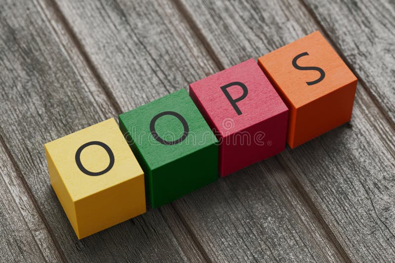 Wooden Cubes with Oops Sign on a Wooden Table. 3d Rendering Stock Image ...