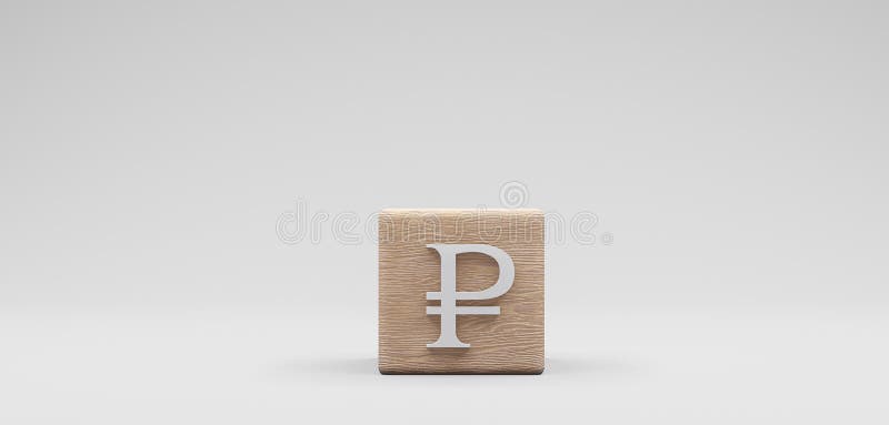 Wooden Cubes Ruble, Cubes with Symbol Ruble. 3D Work and 3D Image Stock ...
